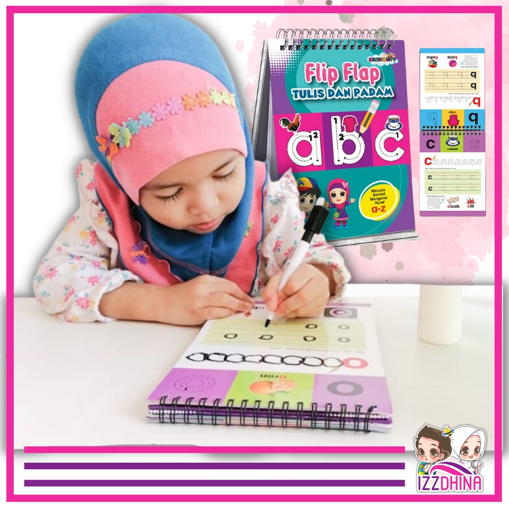 Latihan Menulis Kanak Kanak 4 Tahun | Flip Flap ABC Tulis Padam | Belajar Menulis Cantik | Kids ...