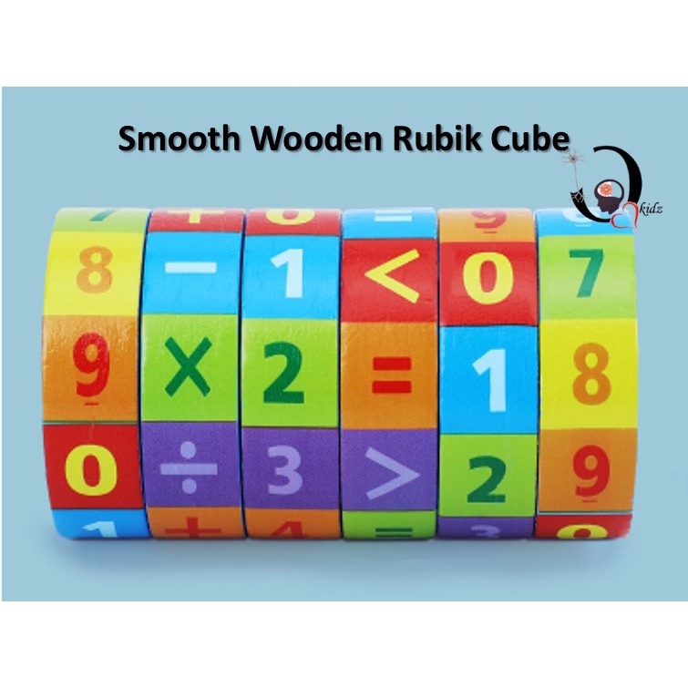 Digital Numbering Wooden Rubik Cube Addition Subtraction Multiplication ...