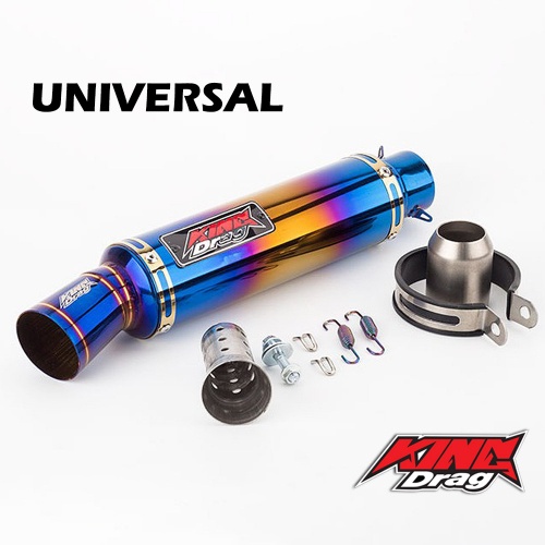 KingDrag 51mm Motorcycle Exhaust Pipe Titanium King Drag Muffler Rear ...