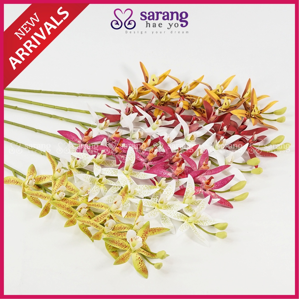 Bunga Orkid Spider Orchid X9 Heads 1 Tangkai Artificial Orked Latex ...
