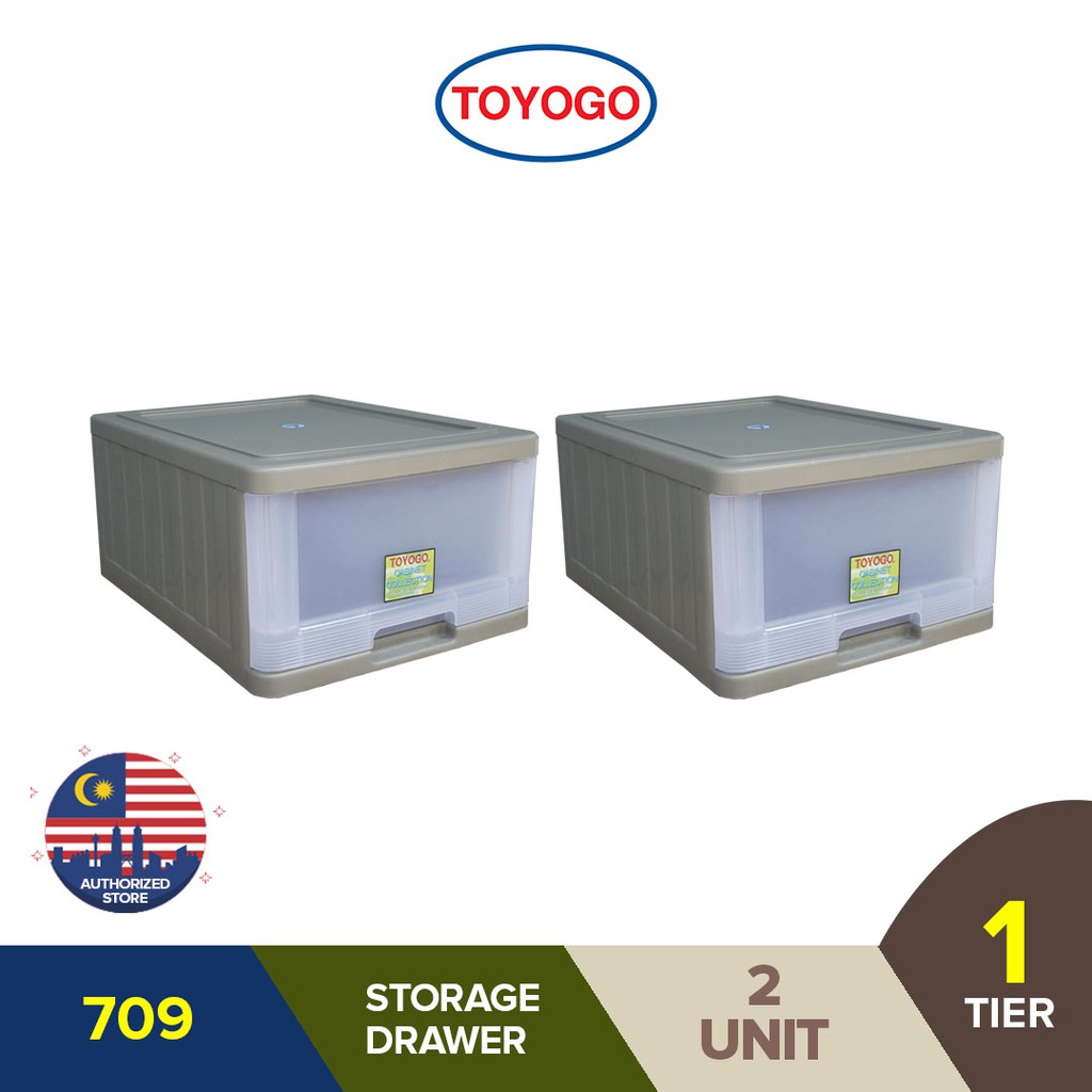 TOYOGO Single Storage Drawer 709 (40L) [2 units] | Shopee Malaysia