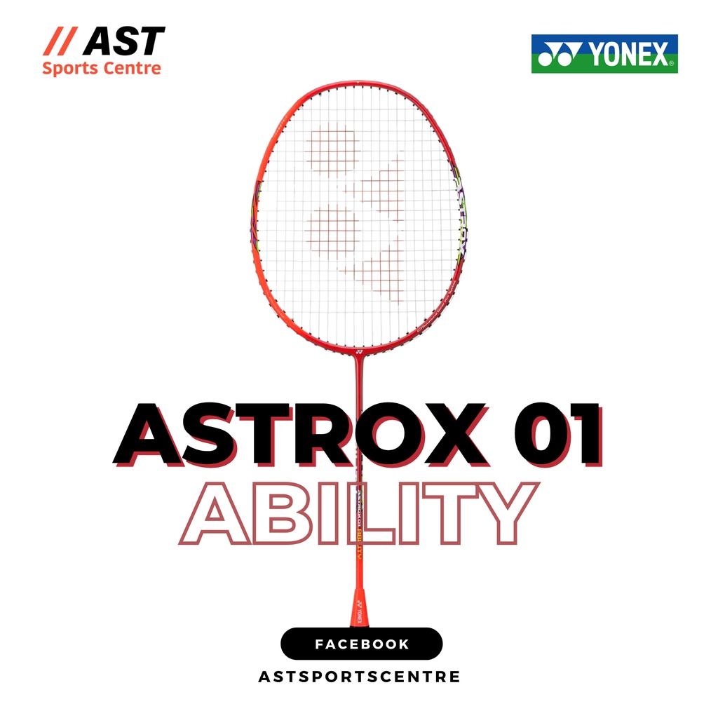 YONEX Astrox 01 Ability Badminton Rackets (Original) | Red | FREE ...