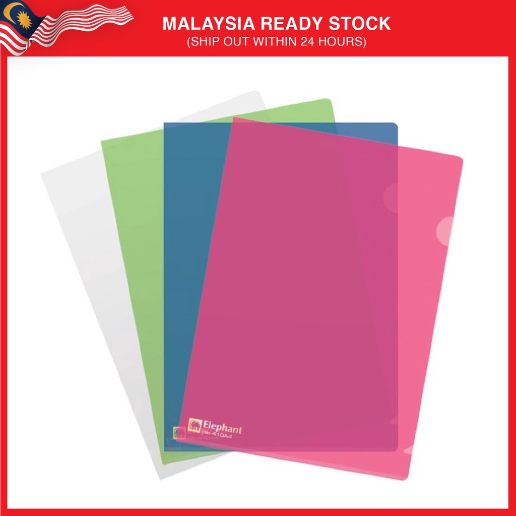 Elephant 410A4 L Shape Folder Semi Transparent Document Holder A4 PP Clear File (1pc) | Shopee ...