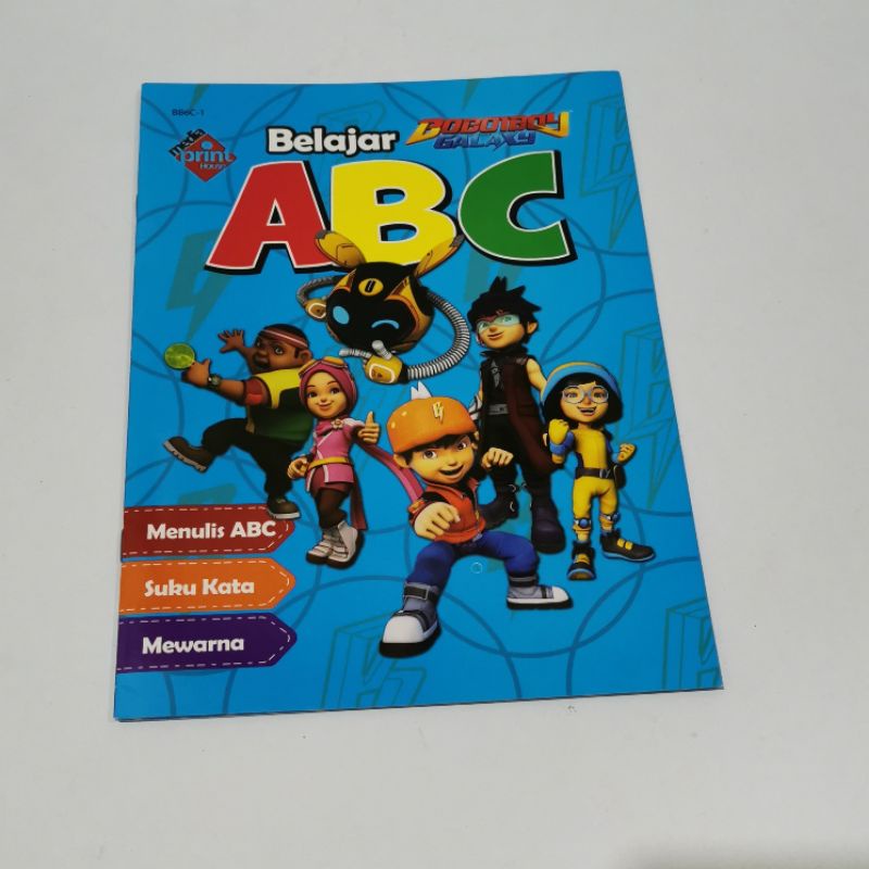 buku aktiviti menulis ABC abc 123 Boboiboy galaxy prasekolah, child ...