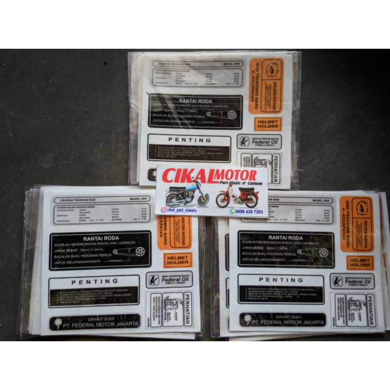 Honda grand detail sticker, legend detail sticker, warning sticker ...