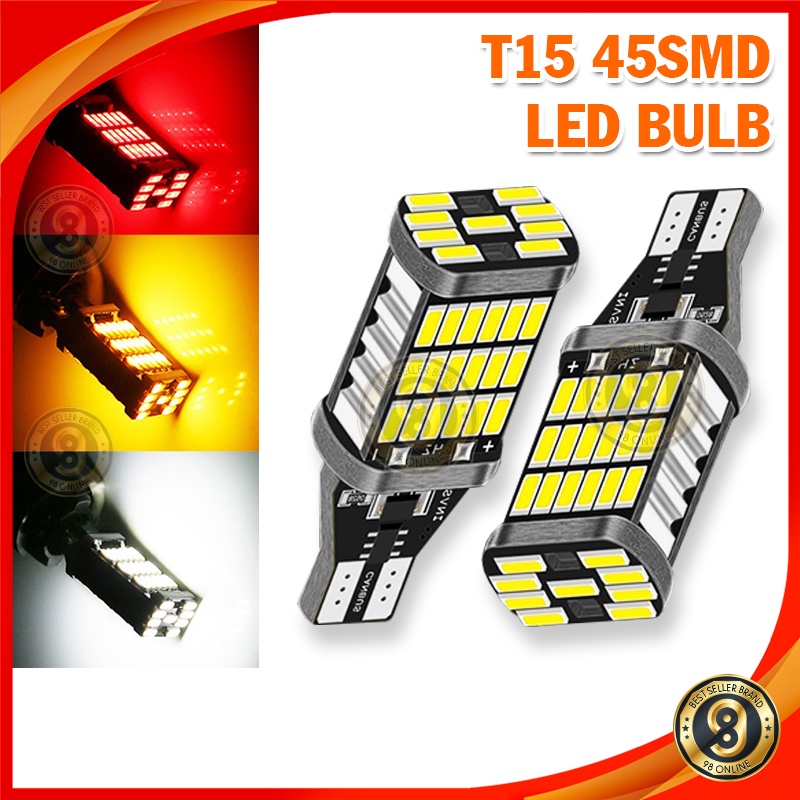 1Pcs T15 4014 W16W 921 45SMD Canbus Reverse Turn Signal Brake LED Light ...
