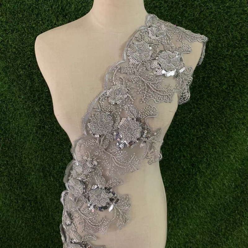 Border Lace Manik Tinggi 19cm Renda Labuci Manik Lace Baju Kurung ...