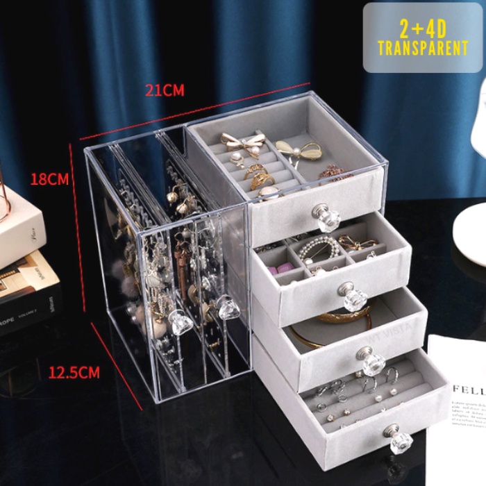 Jewellery Drawer Storage Box Jewelry Box Earrings Rings Necklace ...