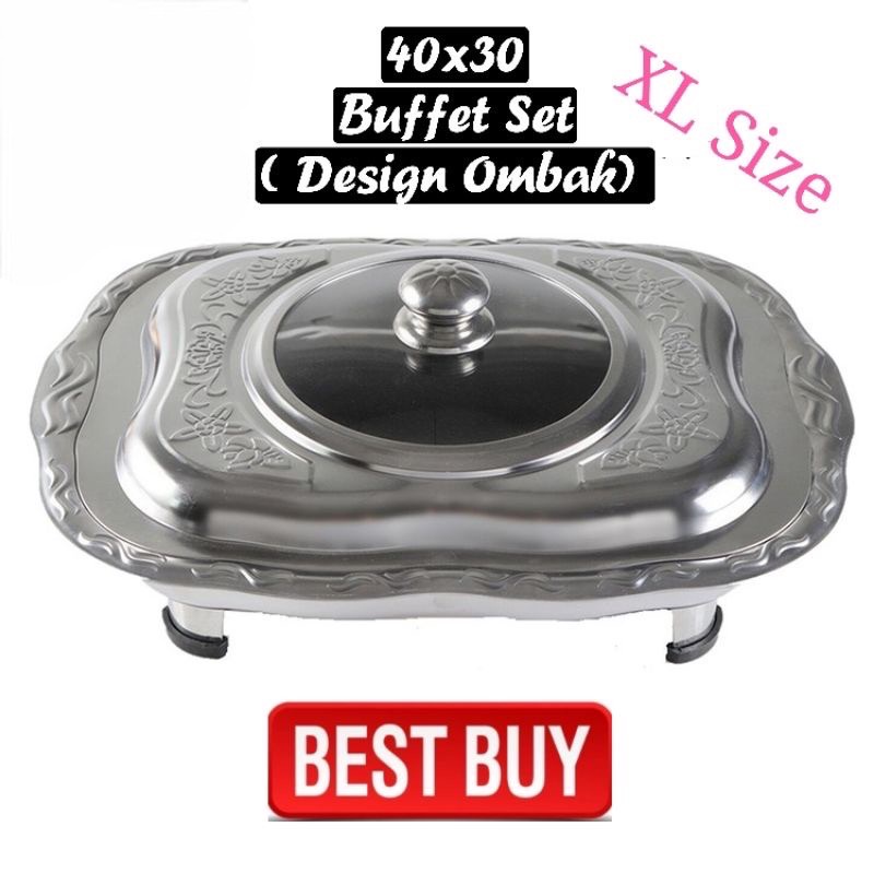 MD SINAR 40x30 RECTANGLE WAVE BUFFET EMBOSSED UKIR BUFFET SET OMBAK ...