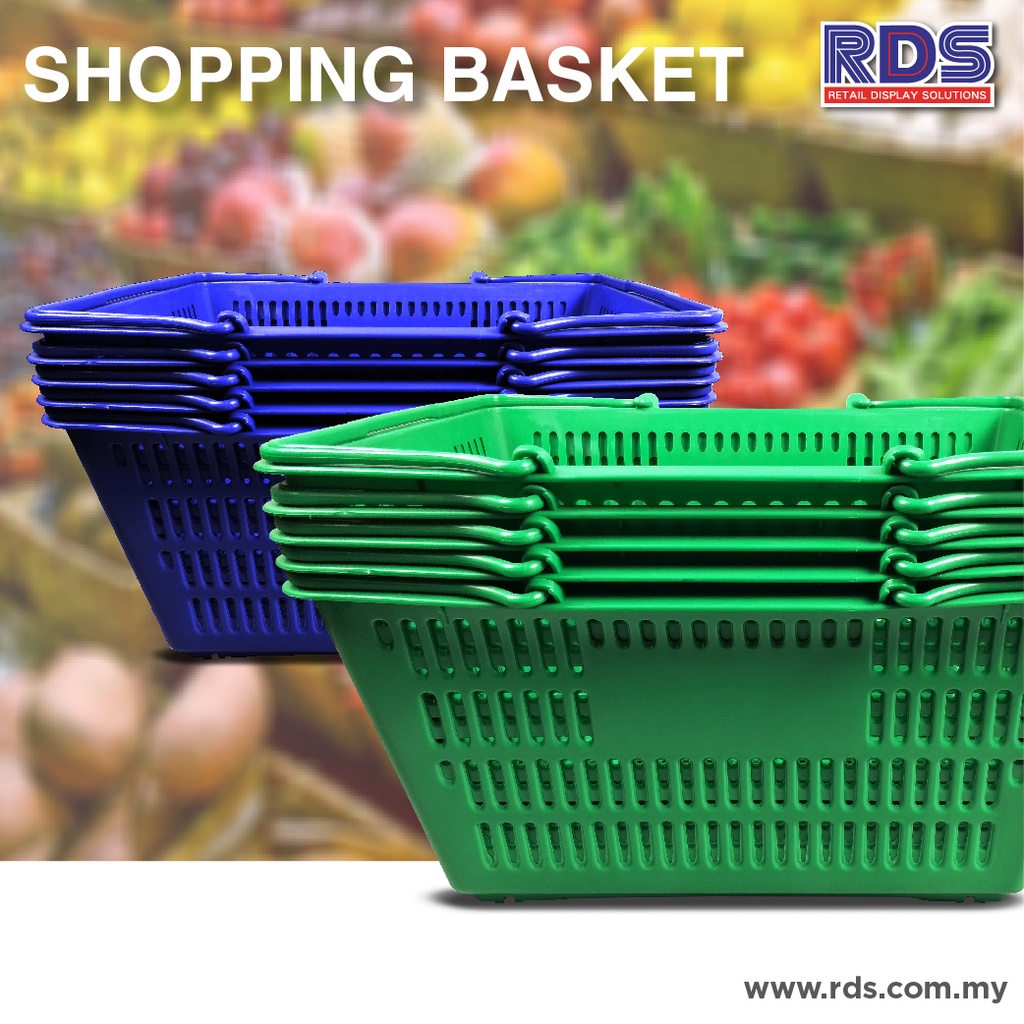 Starter Pack - 5 units Grocery Shopping Basket with handle red Storage ...