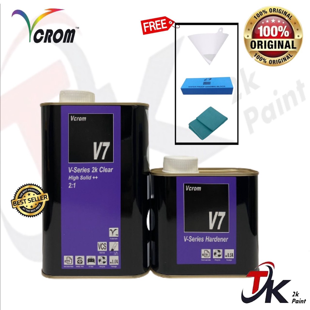 VCROM V7 V-SERIES 2K CLEAR HIGH SOLID++ 2:1 CLEAR & HARDENER **PM FOR ...