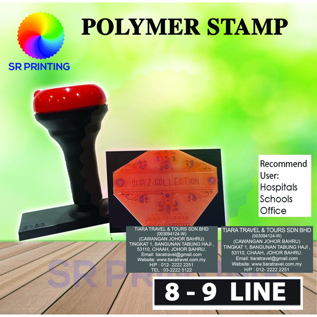 SAME DAY POST OUT Rubber Stamp Custom Made Cop Getah (Name Chop ...