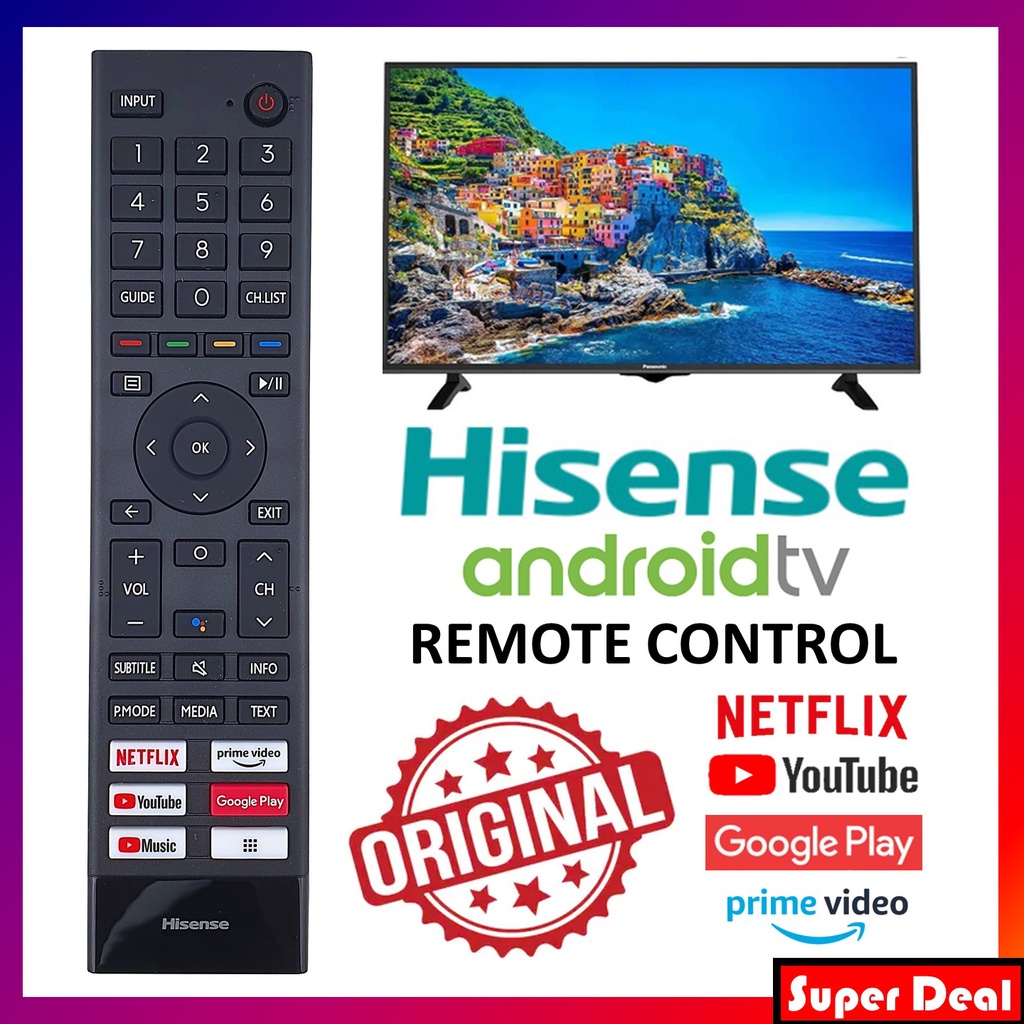 [ORIGINAL] HISENSE Android Smart TV Original Remote Control Netflix ...