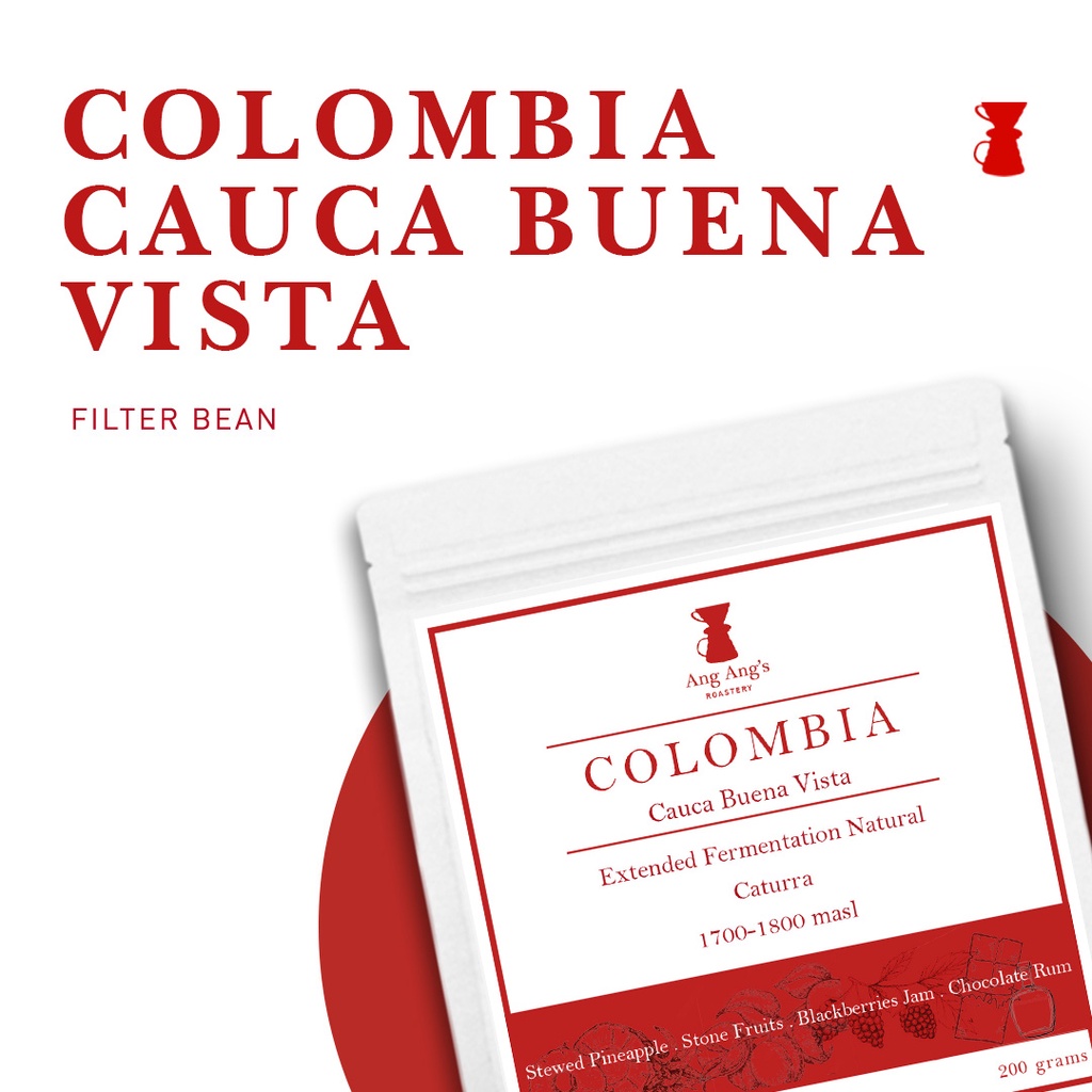 Ang Ang's Roastery "Limited Series" Single Origin Coffee Bean - Colombia Cauca Buena Vista (200g ...