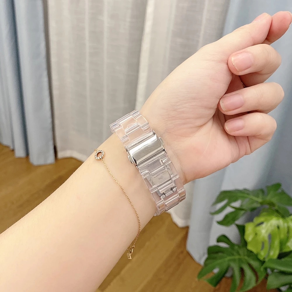 Watch Band Transparent Strap Resin Clear Wirstband for Apple Watch ...