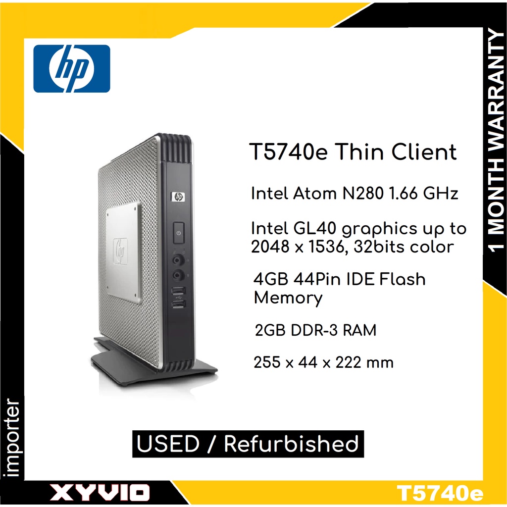 HP T5740e | T5740 Thin Client Intel Atom N280 processor and GL40 ...