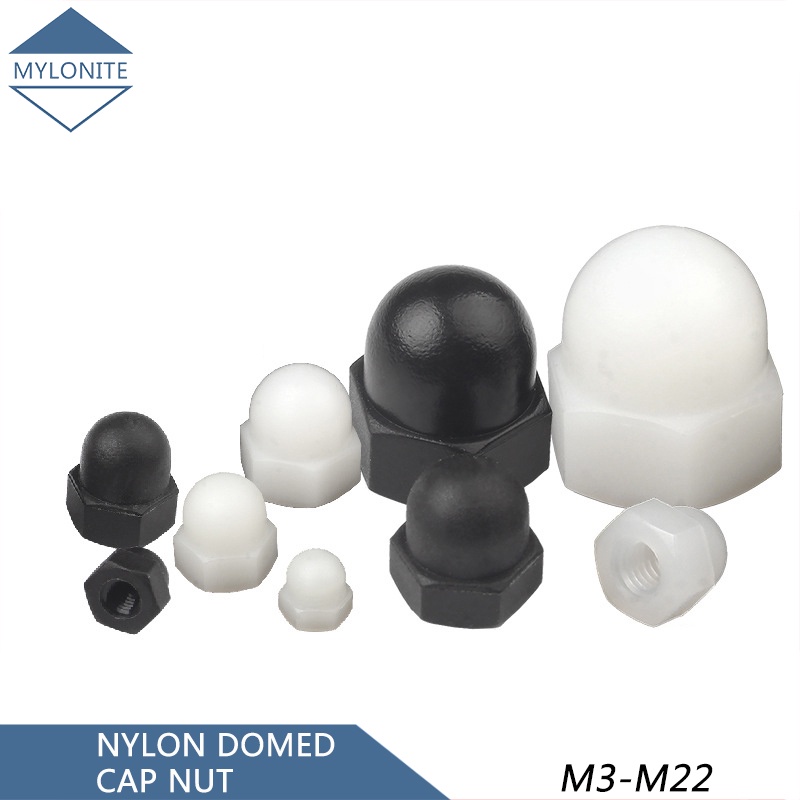 Ready Stock Nylon Hexagon Domed Cap Acorn Nuts M3 M4 M5 M6 M8 M10 M12 Ball Head Nut White Black ...