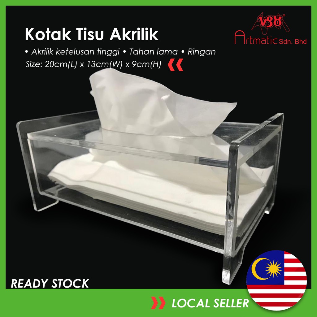 Artmatic | Acrylic Transparent Tissue Box Holder Box / Kotak Tisu ...