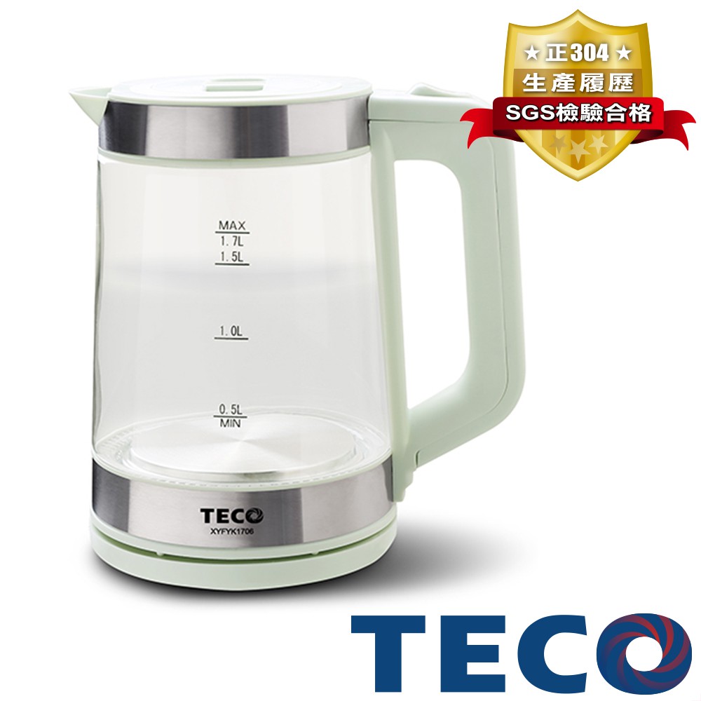 TECO The 2nd Generation 1.7 L Large Capacity Glass Quick Cooking Pot ...