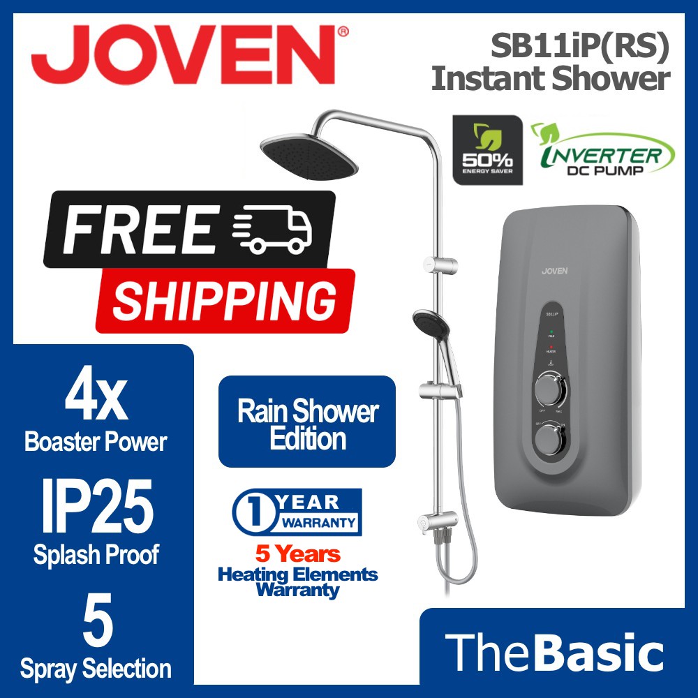 [FREE SHIPPING] JOVEN Hot Shower Instant Water Heater with Rain Shower & DC Booster Pump (SB11iP ...