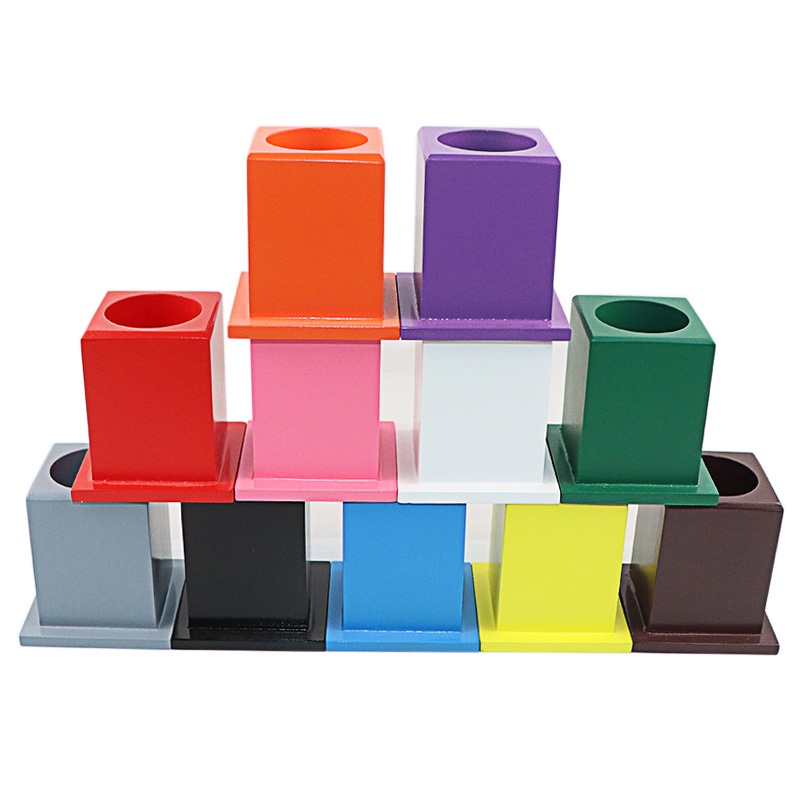 Montessori Sensory Toys 11Pcs Color Pen Container Holders Wooden Pencil ...