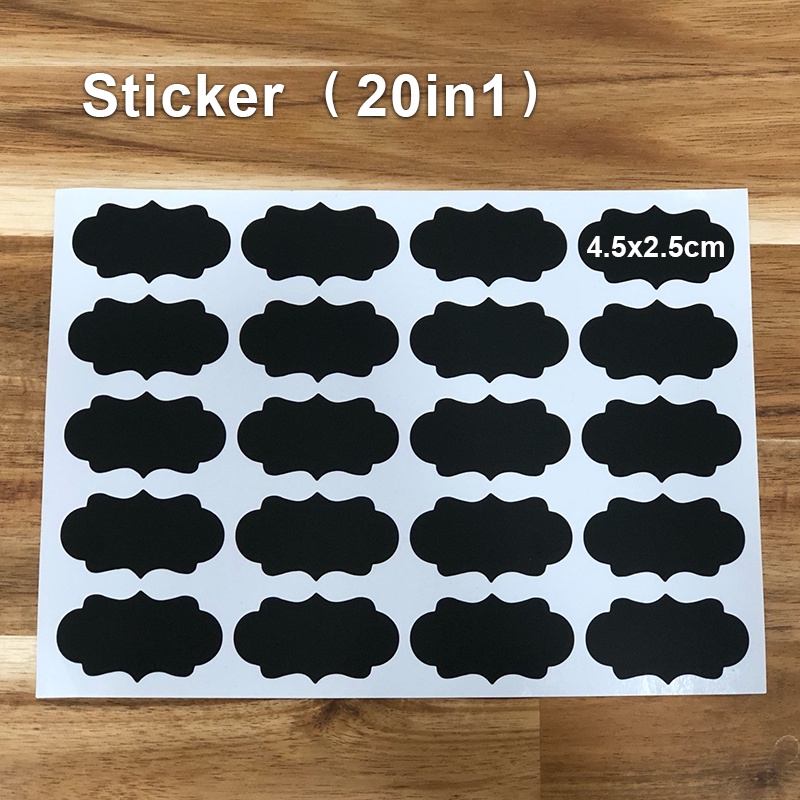 20in1 Sticker Label Dapur Kitchen Waterproof Tupperware Container White ...