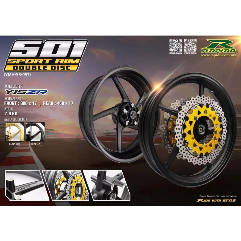 Yamaha Y16 Y15 Y16ZR/ Y15ZR Modify Front Double Disc Big Size GTB Sport ...