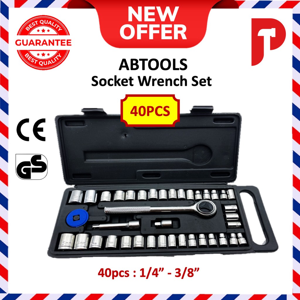 ABTools 40pcs Combination Socket Wrench Set 🔥 Ready Stocks 🔥 Spanner ...