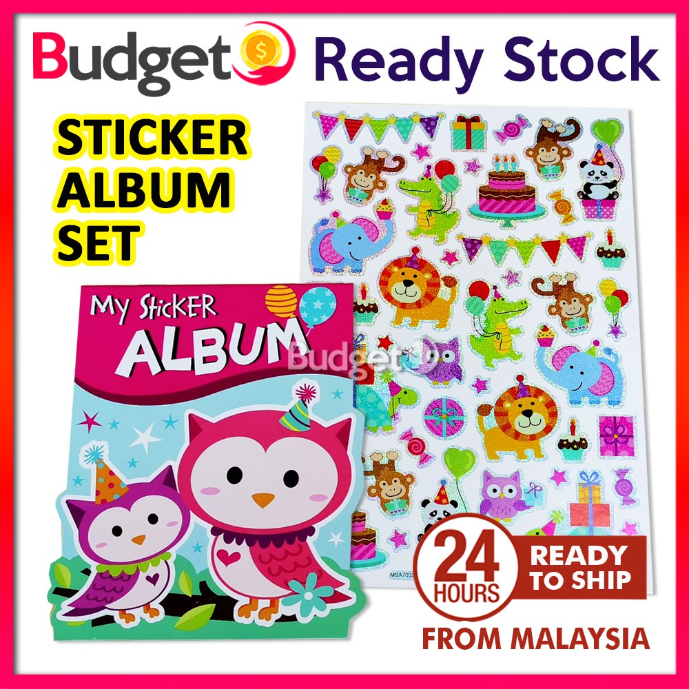 Ready Stock*Cute Stickers Album Set Sticker Collection Buku Pelekat ...