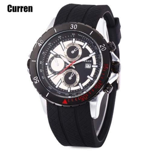 MALE QUARTZ WATCH CALENDAR 3ATM LUMINOUS (SILVER AND BLACK) | Shopee ...