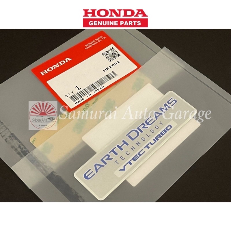 Honda Genuine Parts JDM Earth Dreams Technology VTEC TURBO Emblem Made ...