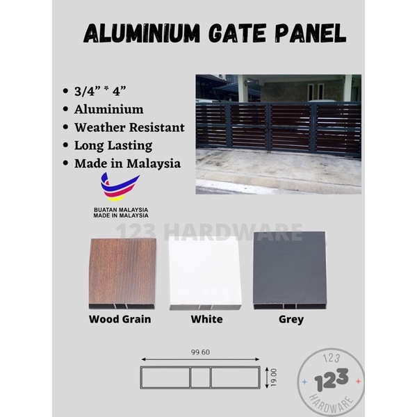 [*READY STOCK*][CUT SIZE AVAILABLE ] 4” x 3/4” Aluminium Gate Panel ...
