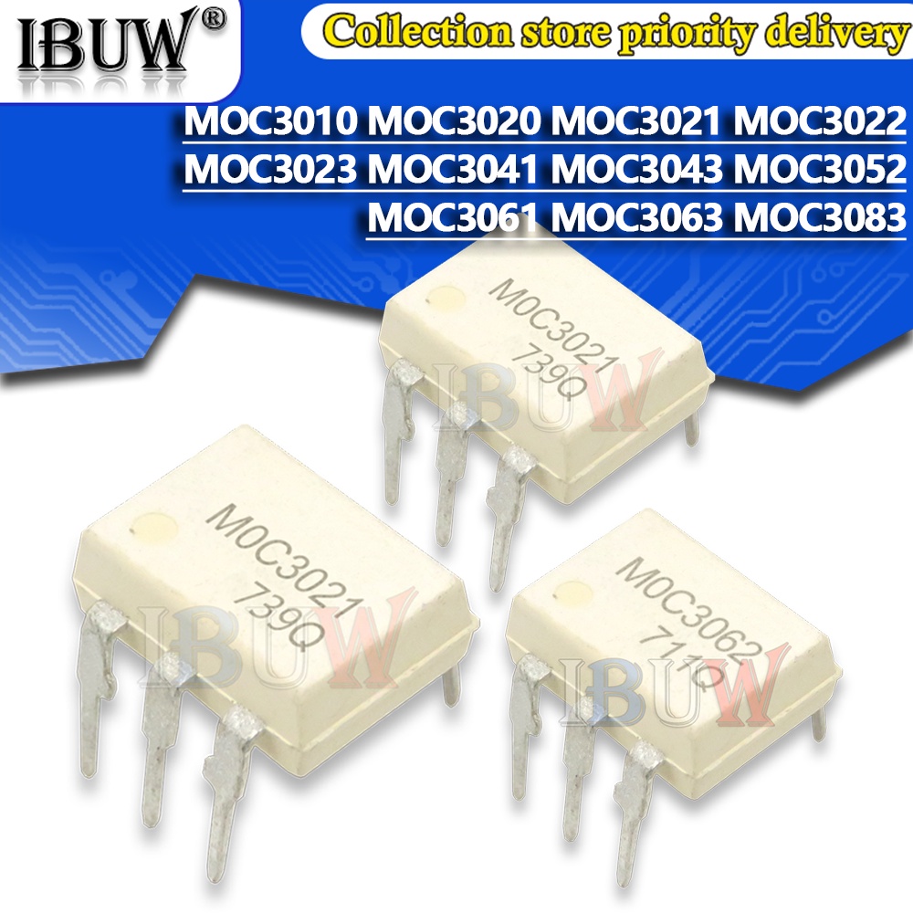 10PCS DIP6 MOC3010 MOC3020 MOC3021 MOC3022 MOC3023 MOC3041 MOC3043 ...