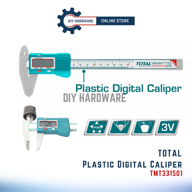 TOTAL Plastic Digital Caliper TMT331501 | Shopee Malaysia