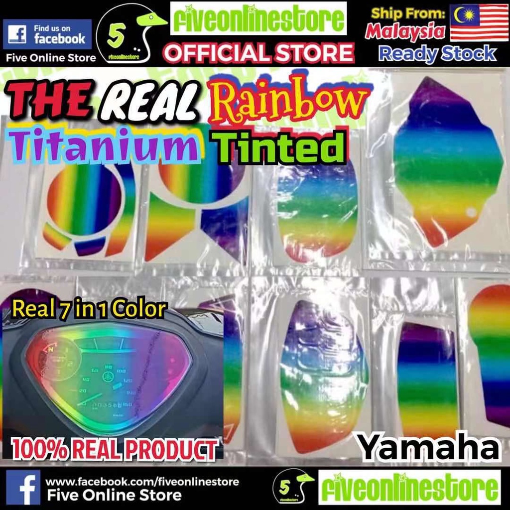 Real Titanium Rainbow Meter Tinted YAMAHA AVANTIZ EGO S FI LC135 NMAX NVX SOLARIZ SRL115 Y15ZR ...