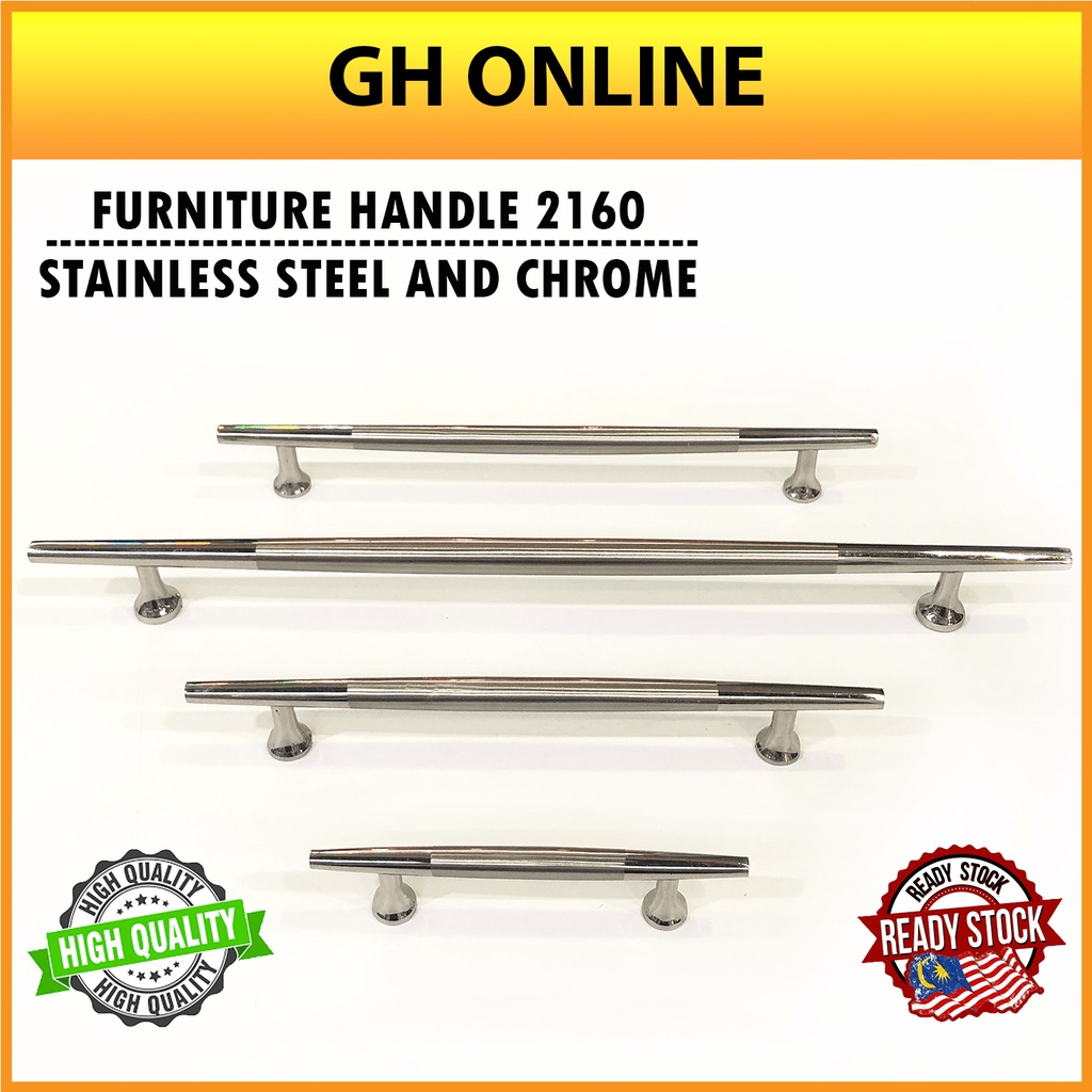 FURNITURE HANDLE 2160 STAINLESS STEEL AND CHROME CABINET DOOR HANDLE ...