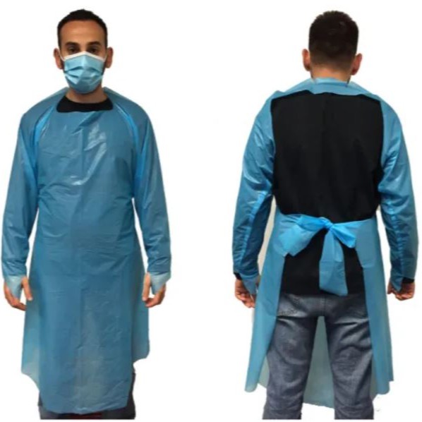 Medical CPE Gown - Isolation Gown - Plastic Apron - PPE Suit - Blue ...