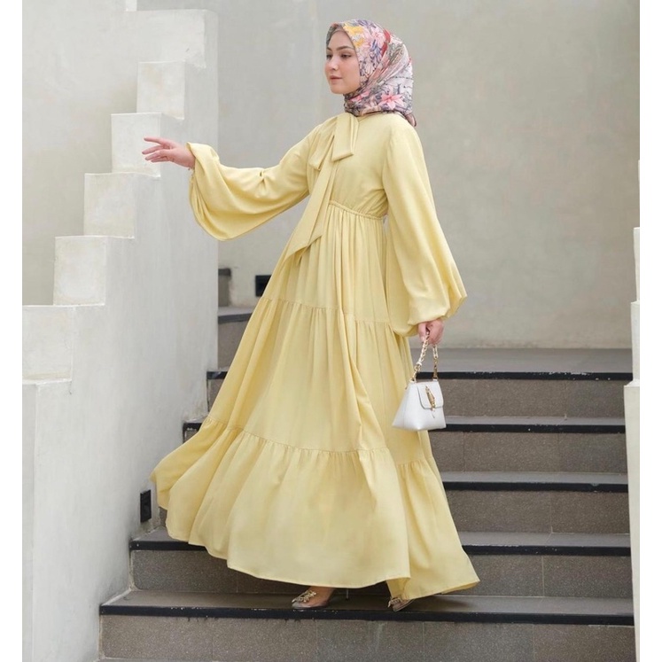 Gamis BLESIA RUFFLE MAXI MIDI DRESS Teenage Women/GAMIS RUFFLE Sleeve ...