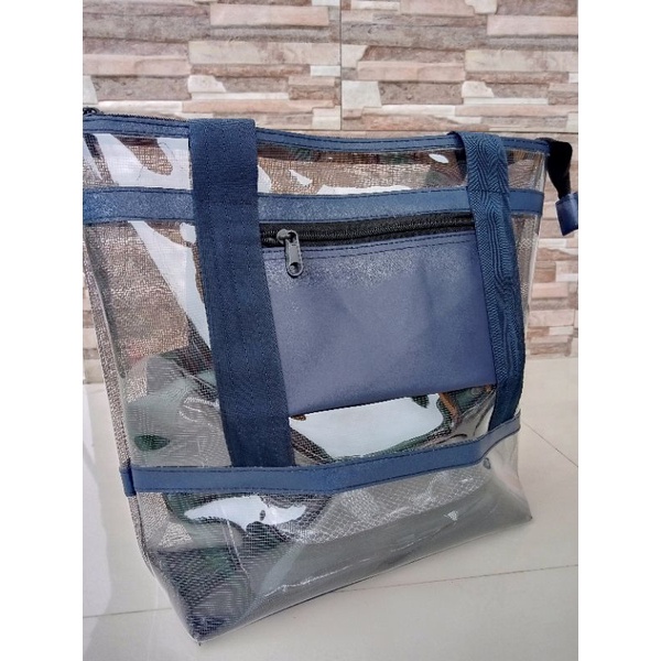 Totebag TRANSPARENT MIKA BAG FILLED WITH WARING THICK CLEAR MIKA BAG ...