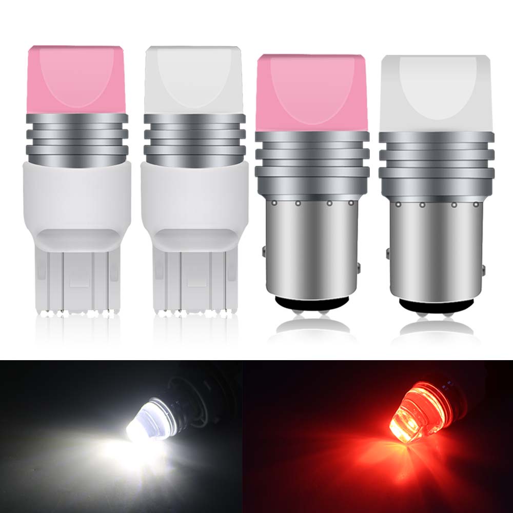 1pcs 1157 BAY15D 7443 W21/5W Strobe Flashing LED Projector 3030 Bulbs ...