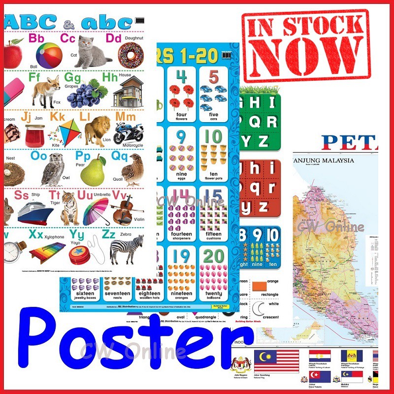 【Poster Chart 75 x 51cm】 Educational Posters Learn & Grow Child ...
