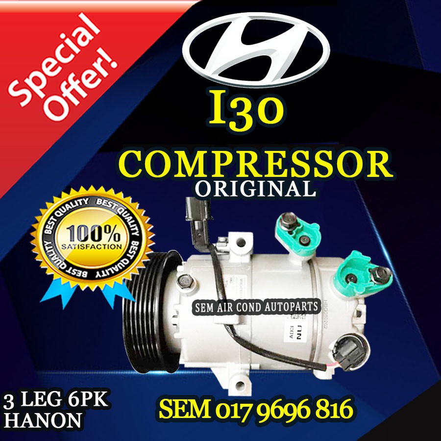 HYUNDAI I30 3 LEG 6PK ORIGINAL ORG HANON COMPRESSOR/ KOMPRESOR (CAR ...