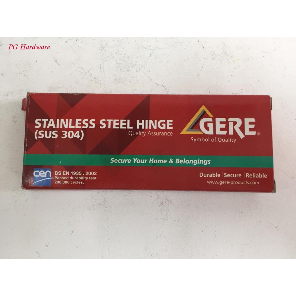 GERE Stainless Steel Hinge @4" x 3" x 2.0mm ( 2pcs/Box ) | Shopee Malaysia