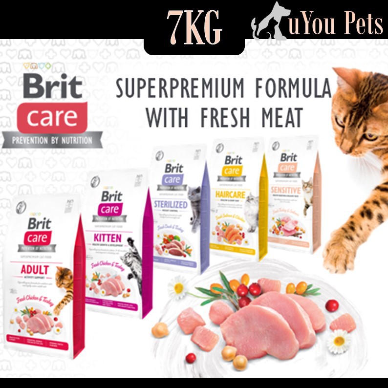 Brit Care Cat Food 7kg ( Kitten, Adult, Indoor, Large Cats, Sterilized ...