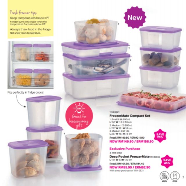 Tupperware FreezerMate Compact Set (8 Pcs/12 Pcs) | Shopee Malaysia