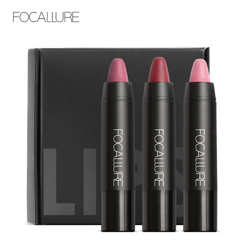 FOCALLURE Waterproof Matte Lipstick (3 Pcs) | Shopee Malaysia