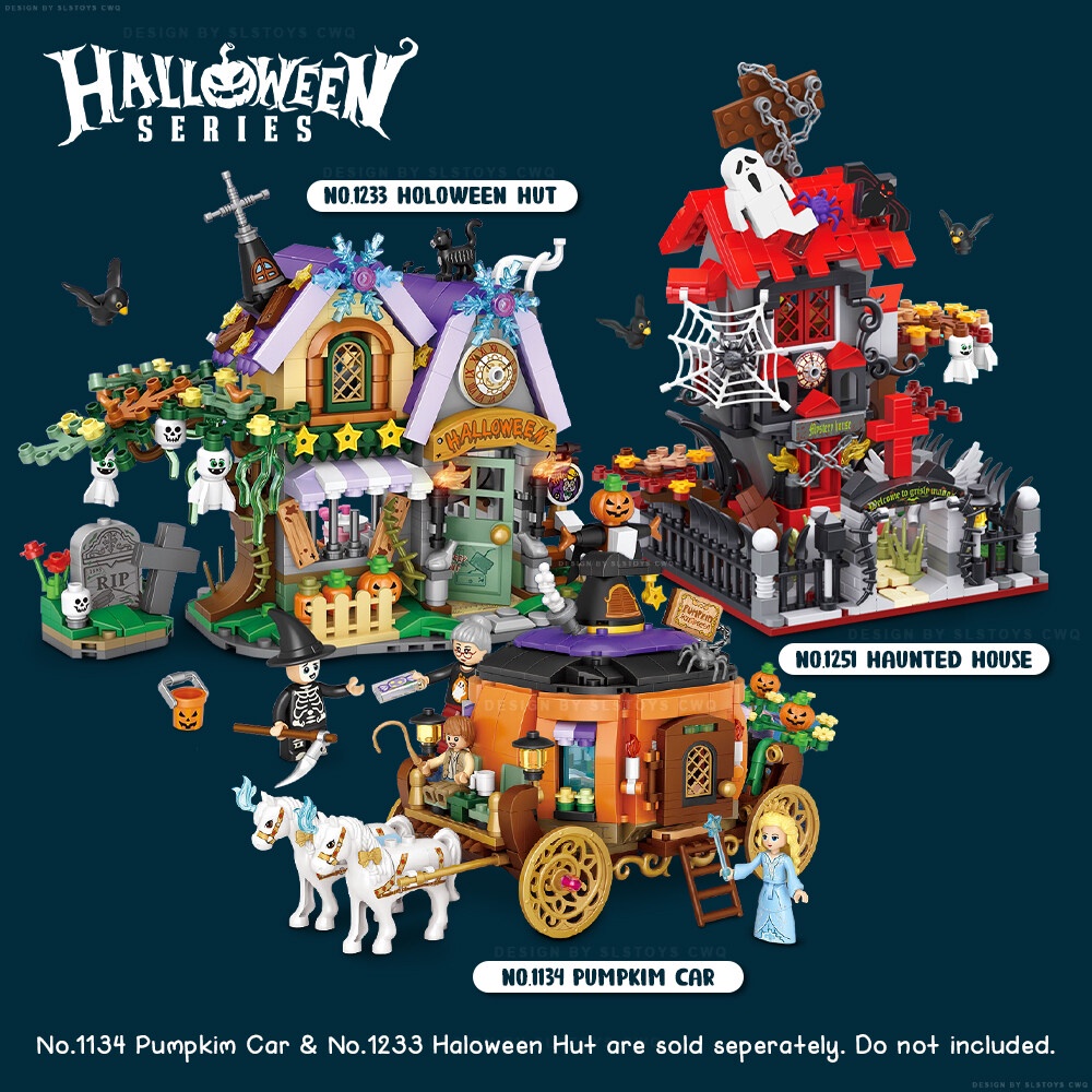 LOZ IDEAS 1251 Mini Block Haunted House Halloween Series Theme Scary ...