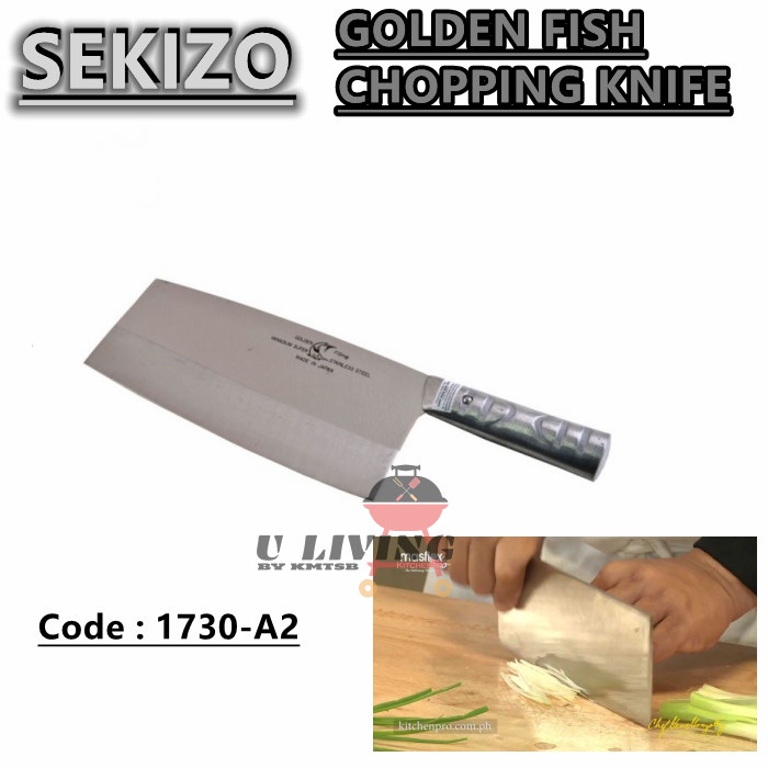 SEKIZO Golden Fish Stainless Steel Chopping Knife / Parang / Made in ...