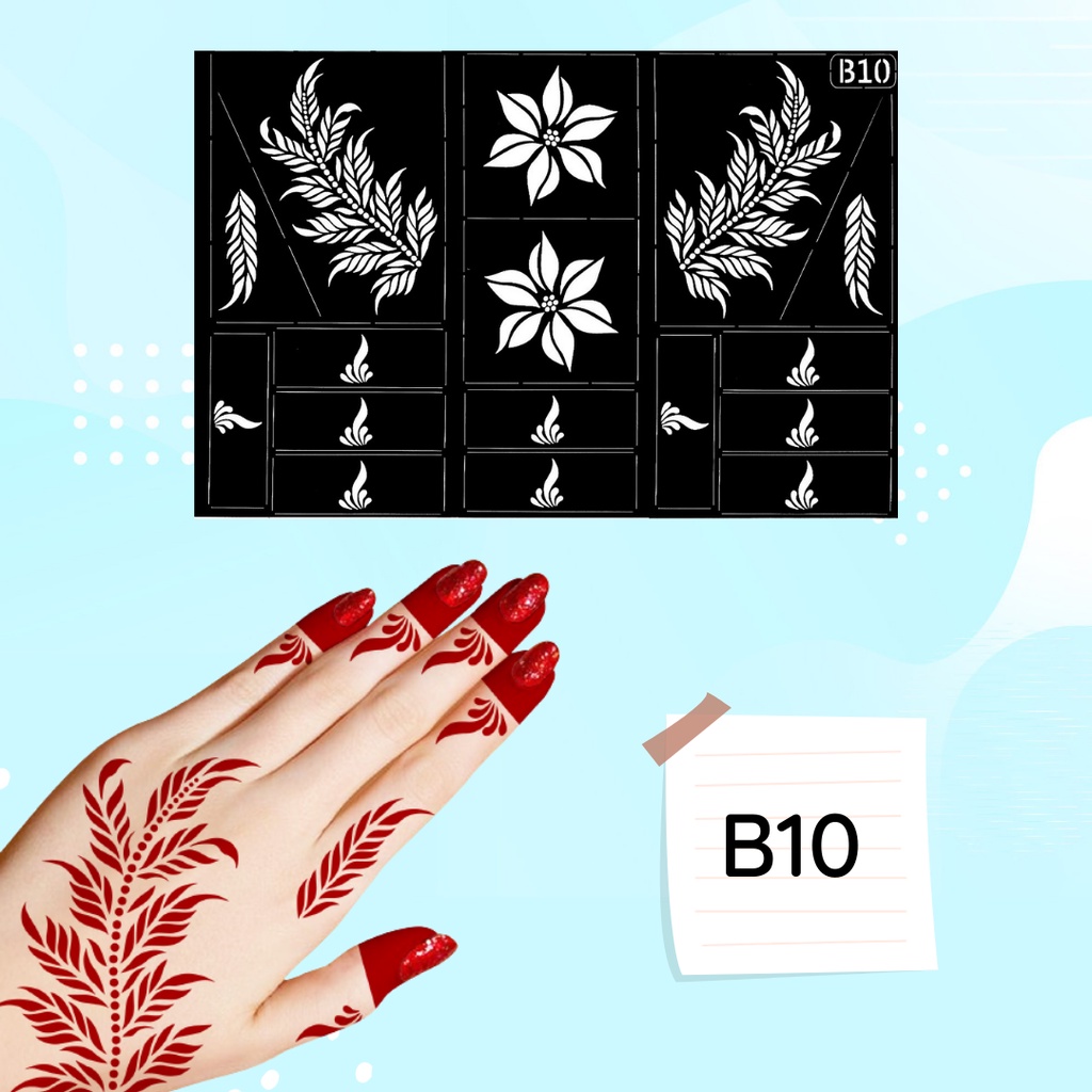(BORONG) Sticker inai / Sticker Henna / Henna Stencil / Mehndi Stencil ...