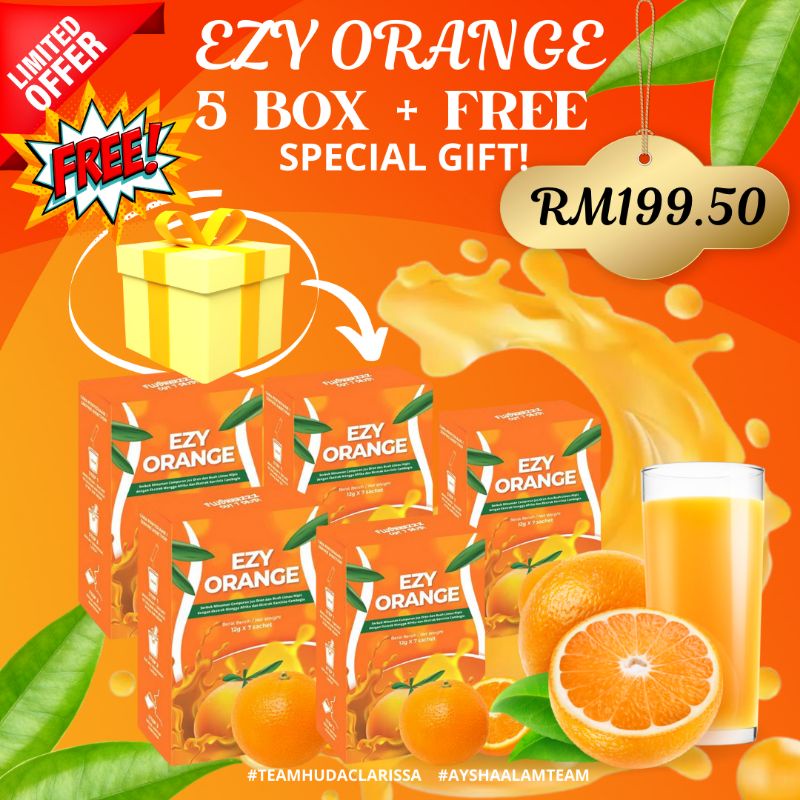 [🎁 FREE SHAKER OREN🍊]💥EZY ORANGE ORIGINAL 🔥 FREE MEASUREMENT TAPE (TALI PENGUKUR) | Shopee Malaysia